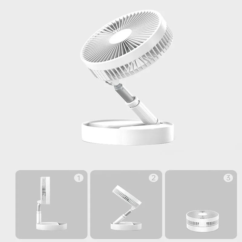 Summer Desktop USB Rechargeable Small Electric Fan Quiet Portable Mini ...