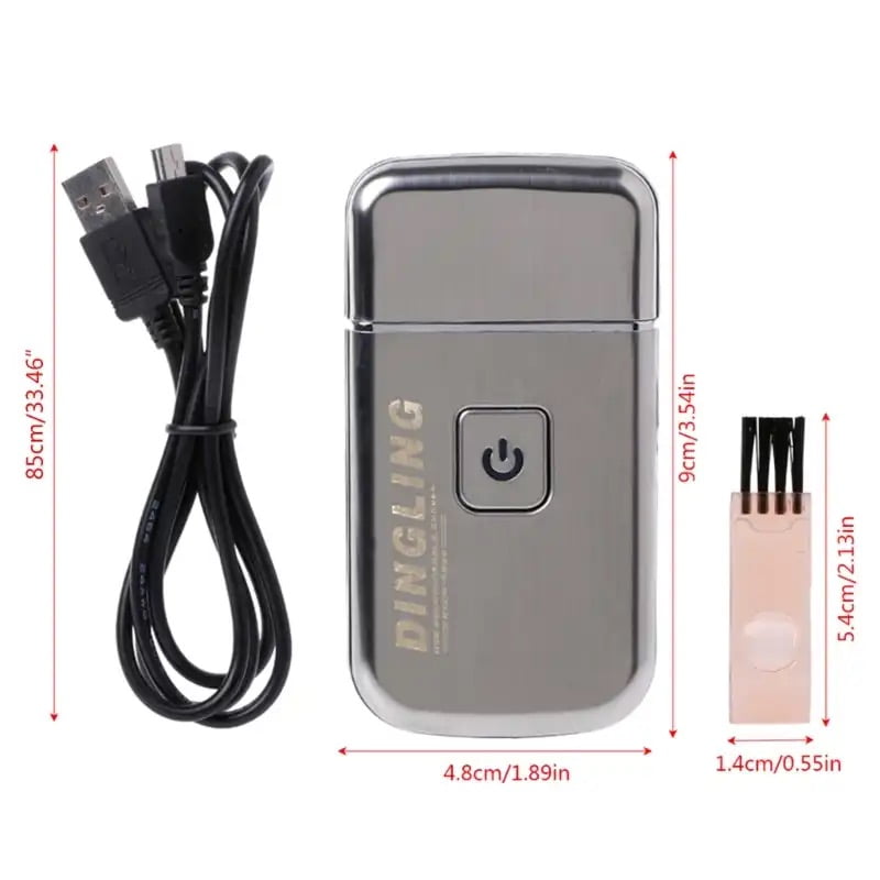 Ultrathin Foil Shaver Metal Mini Electric Razor Travel Charging USB ...